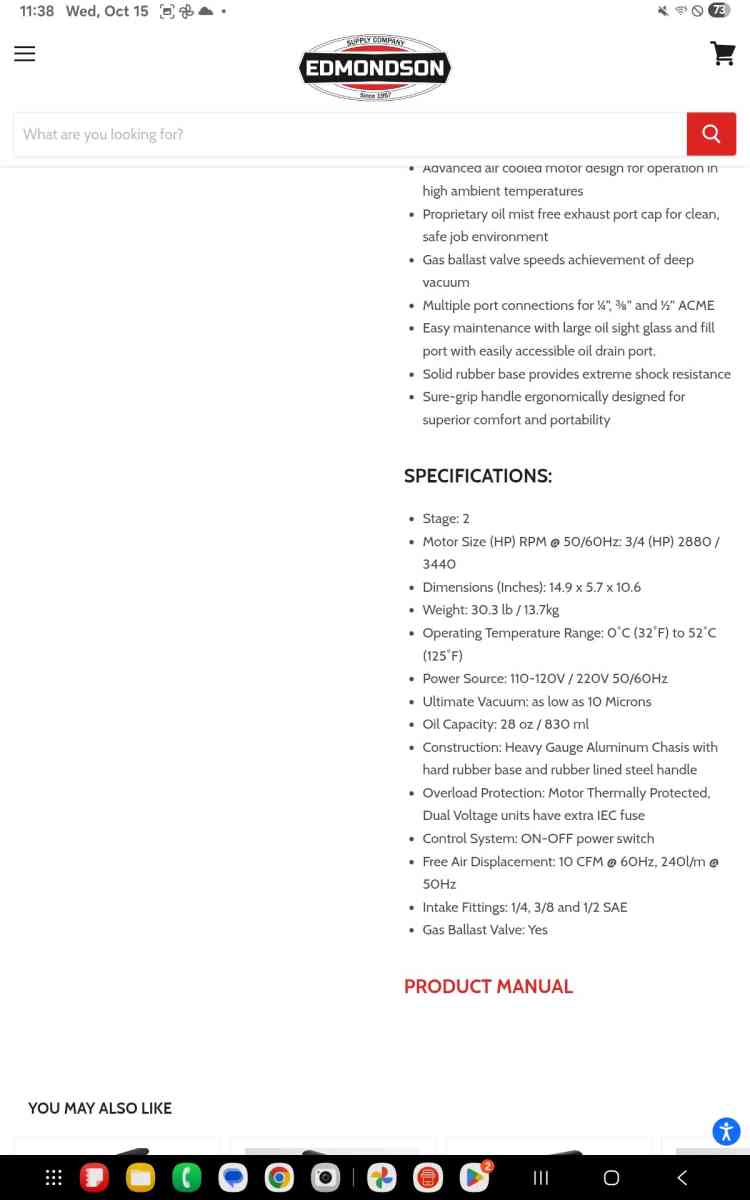 8 and 10 inch CFM dual vacuum pumps 2 stage dual vacuum for Sale in San ...